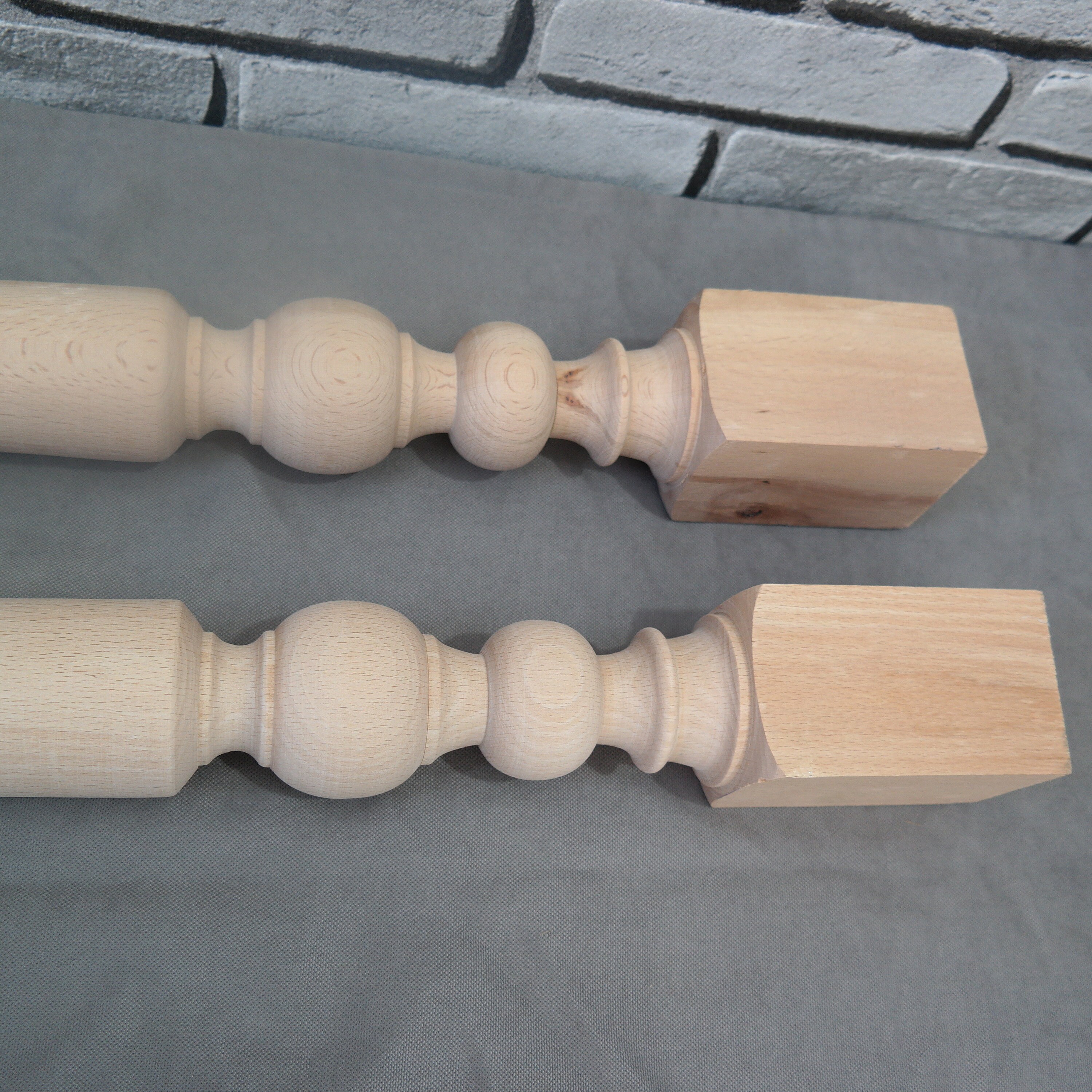 Set of 2, Dining Table Legs, Turned Table Legs, Wooden Table Legs ...