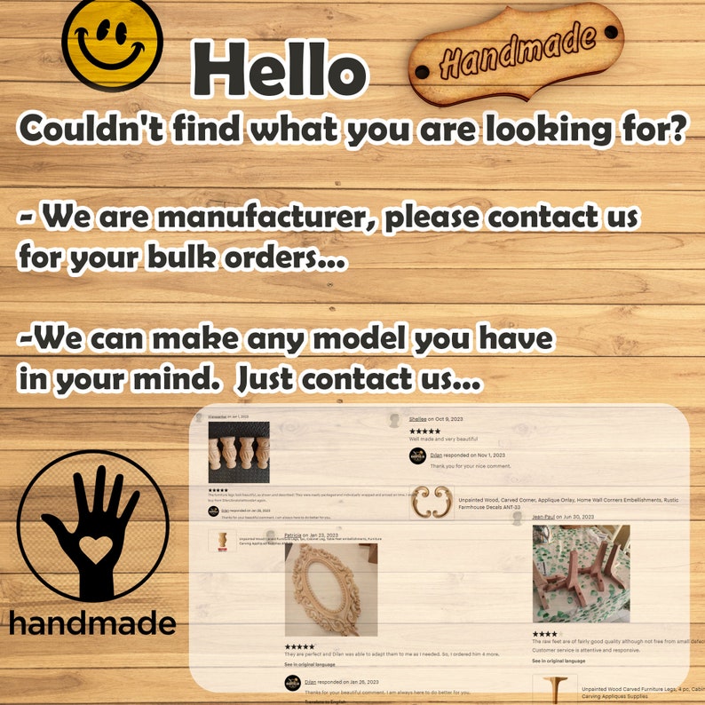 Recessed Wooden Handles, Different Sizes Available, Made of Beech Wood ...