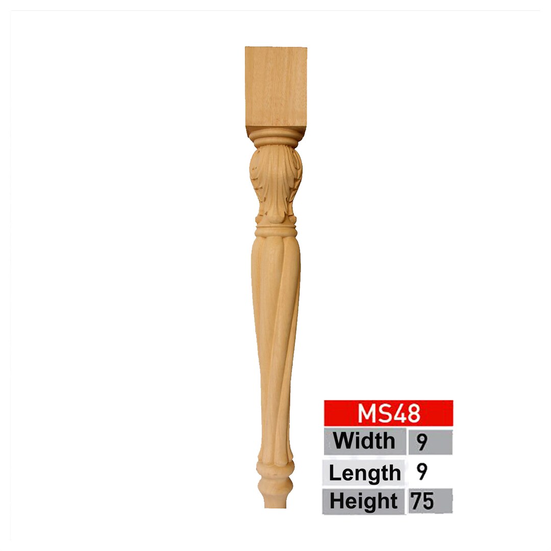 Wooden Table Legs, Set of 4, Turned Wooden Legs, Furniture Legs, Thick ...