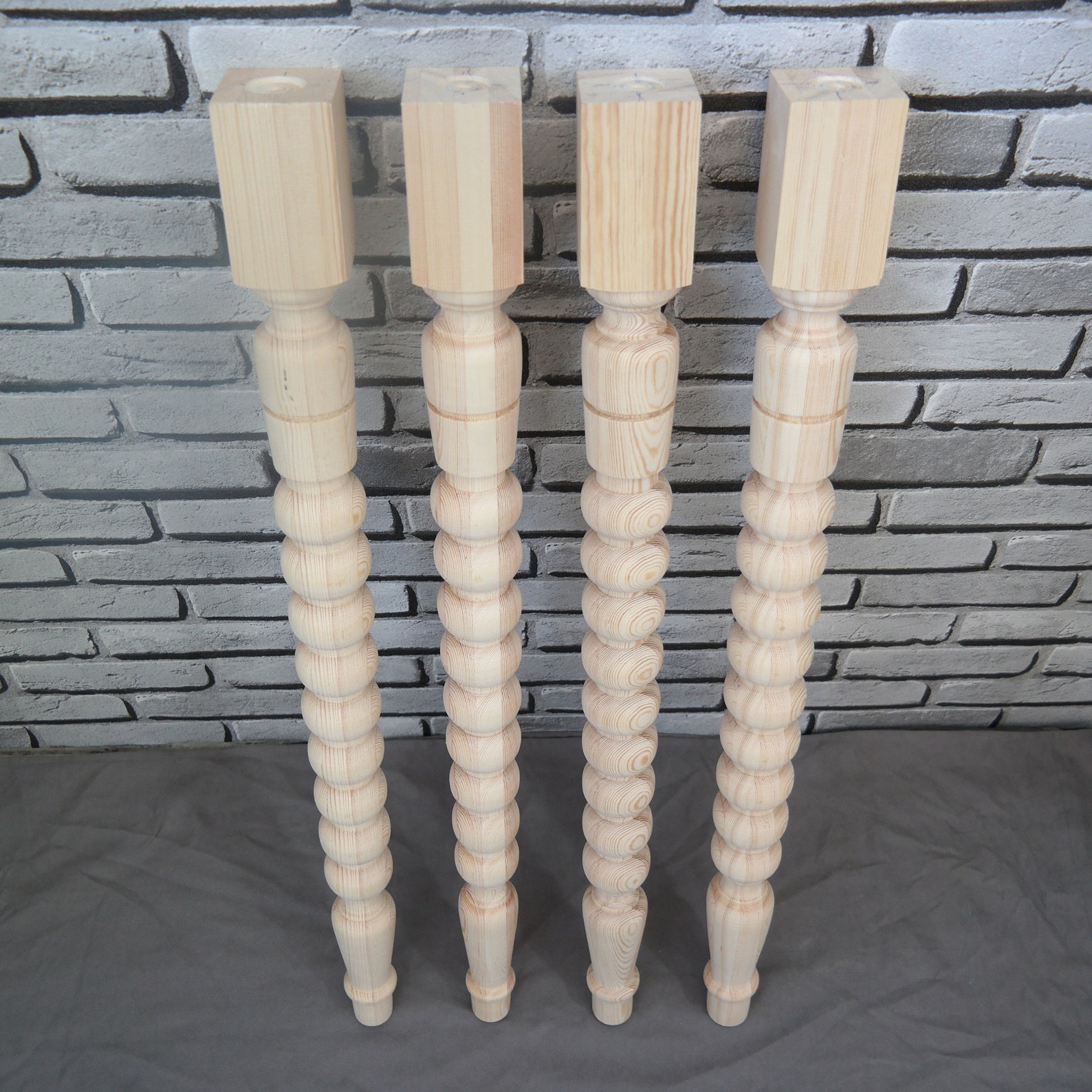 Dining Table Legs, Set of 4, Turned Table Legs, Wooden Table Legs ...