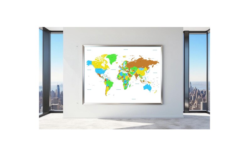 German Language World Map With Countries, Weltkarte in Deutscher ...