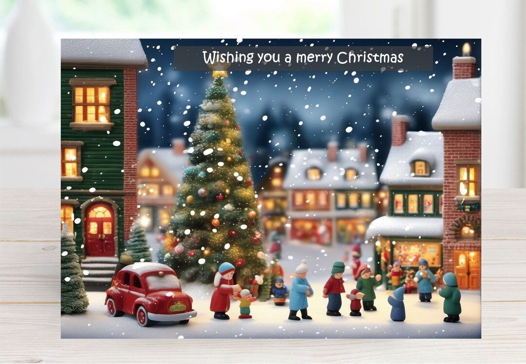 Merry Christmas Card, Happy Xmas Card, Printable Festive Card, Digital ...