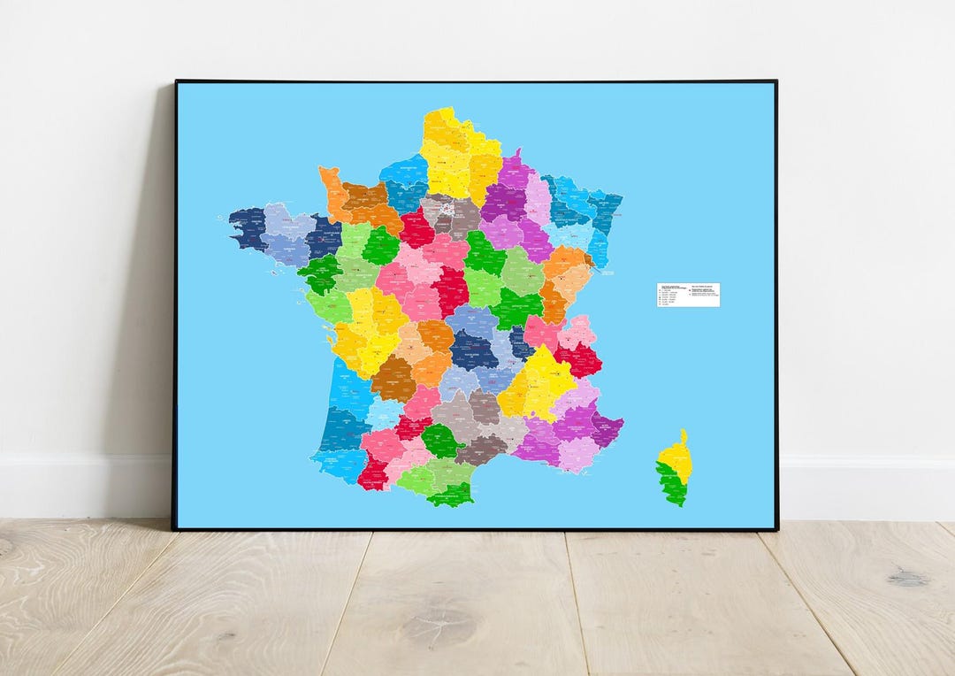 Detailed Map of France, Showing Régions, Départements and Largest ...