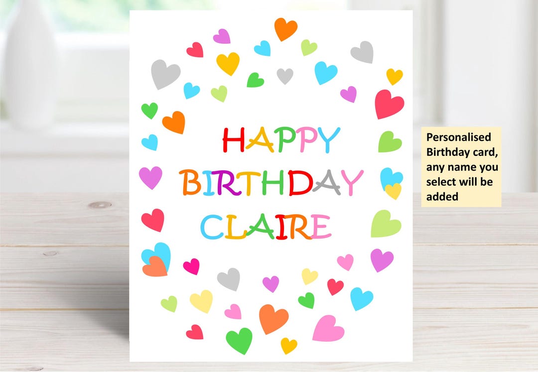 Personalized Birthday Card, Printable Happy Birthday Card, Customisable ...