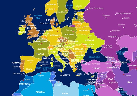 Mapa De Todas Las Ciudades Y Países Principales Amazon.com: Mapa Del
