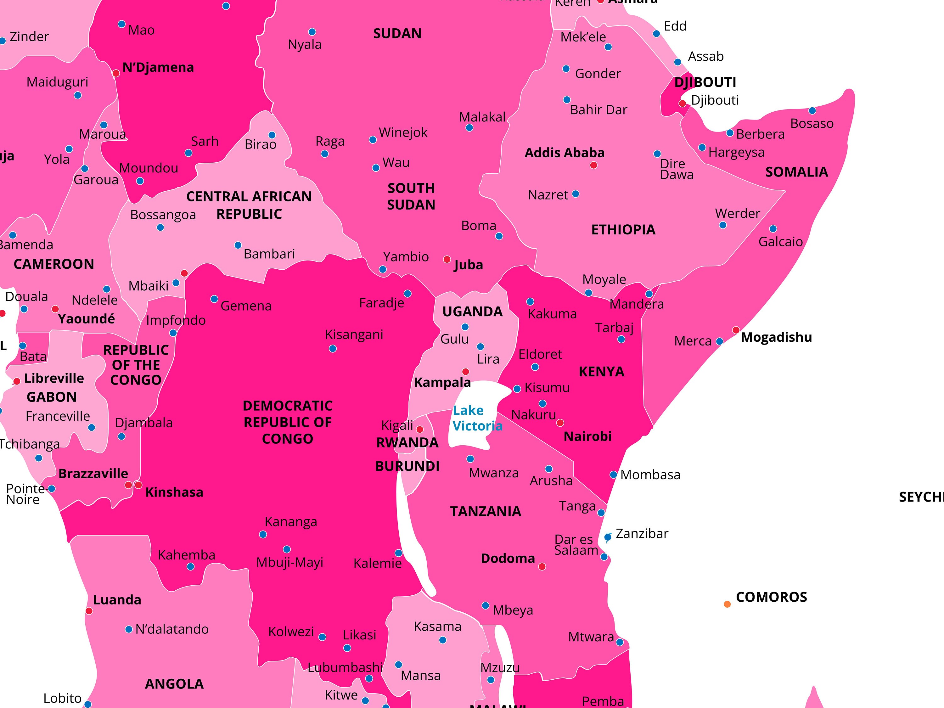 Large Detailed Map of Africa, Colourful Country Map Home Décor, Nursery ...