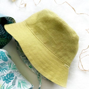 Versatile Linen Sun Hat in Yellow and Monochrome - Perfect for the ...