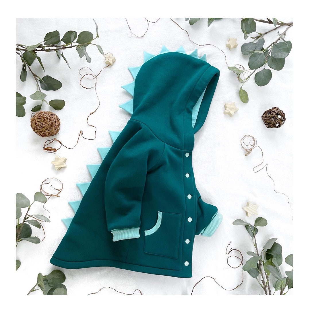 Turquoise Baby Dinosaur Jacket | Warm Stegosaurus Coat | Kid's Spikes ...