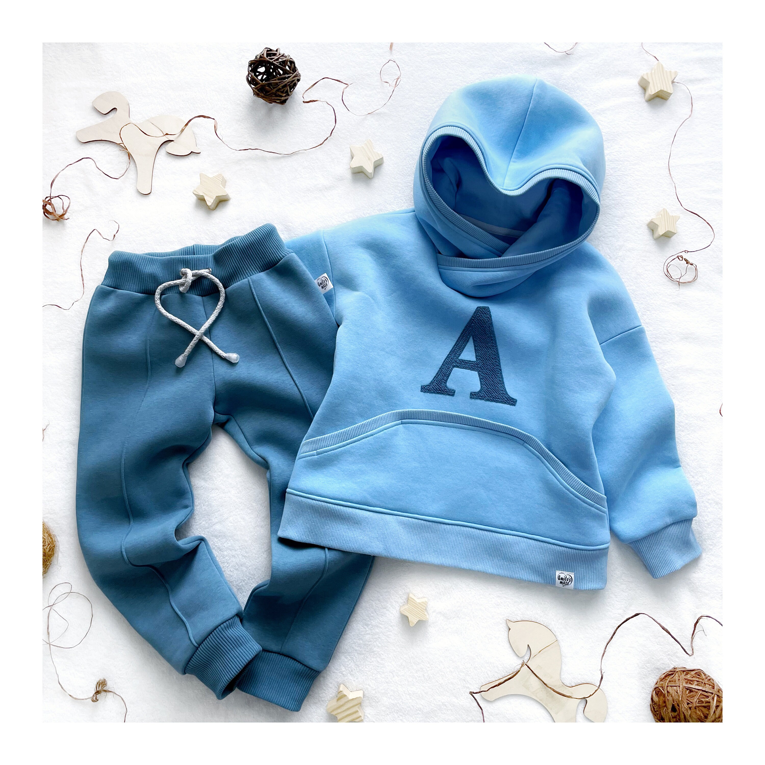 Personalized Name Baby Sky Blue Suit | Custom Initial Sweater ...
