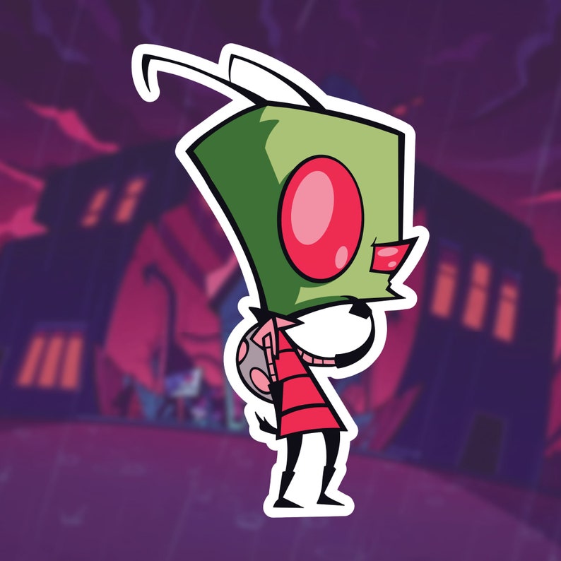 Invader Zim and Gir Vinyl Sticker Nickelodeon Water - Etsy