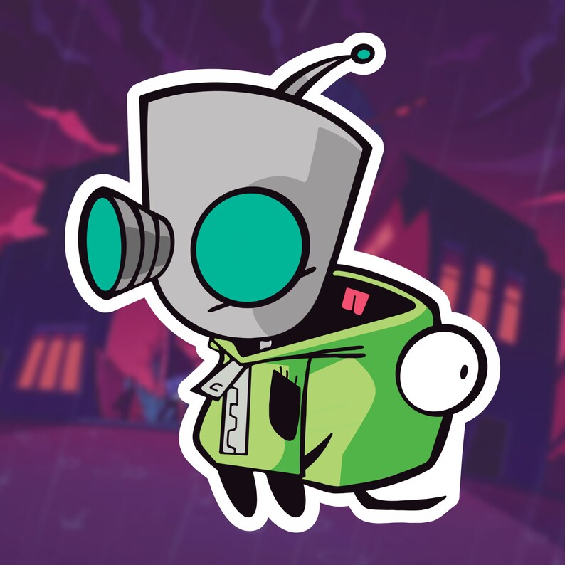 Invader Zim and Gir Vinyl Sticker Nickelodeon Water - Etsy