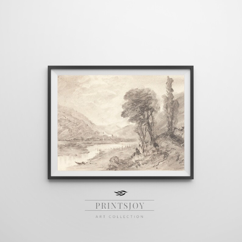 Vintage Country Sketch Art Print Pencil Drawing Digital - Etsy