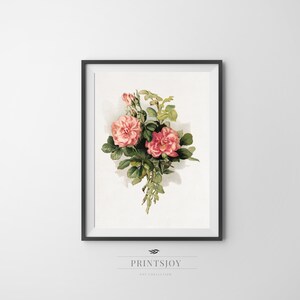 Printable Vintage Roses Wall Art. | Watercolor Roses| Antique Flower ...