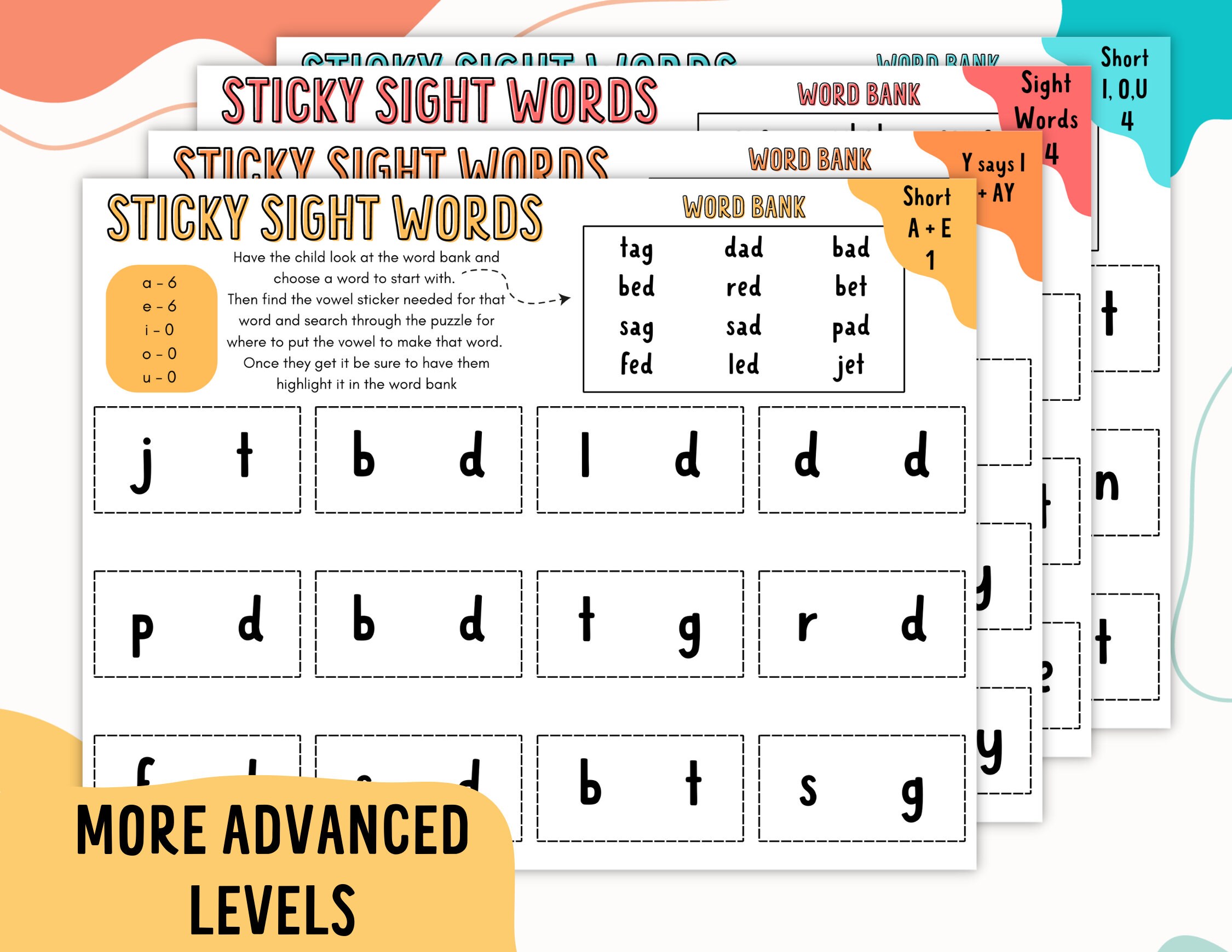 Sticky Sight Words Game- Kindergarten Printable, Learn to Read, Reading ...