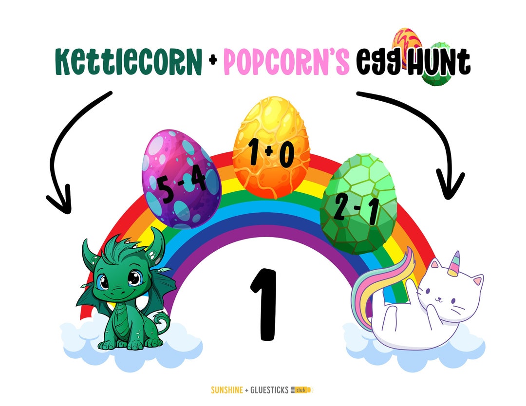 Kettlecorn and Popcorn's Math Egg Hunt Game • Kindergarten • 1st Grade ...