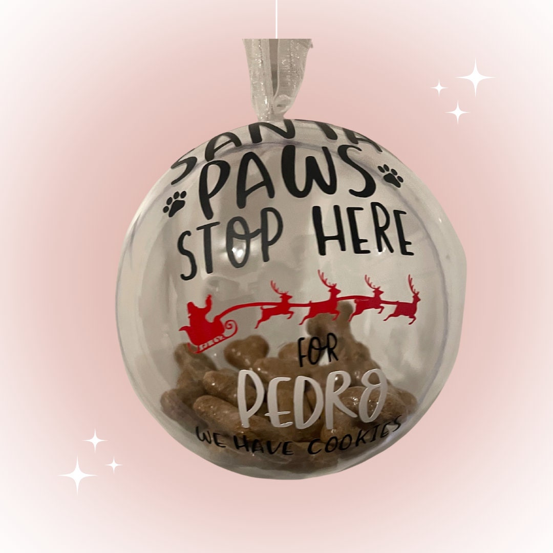 Personalised Santa Paws Fillable Bauble - Etsy