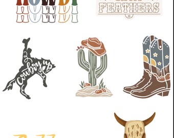 Western Sticker Sheet - Etsy