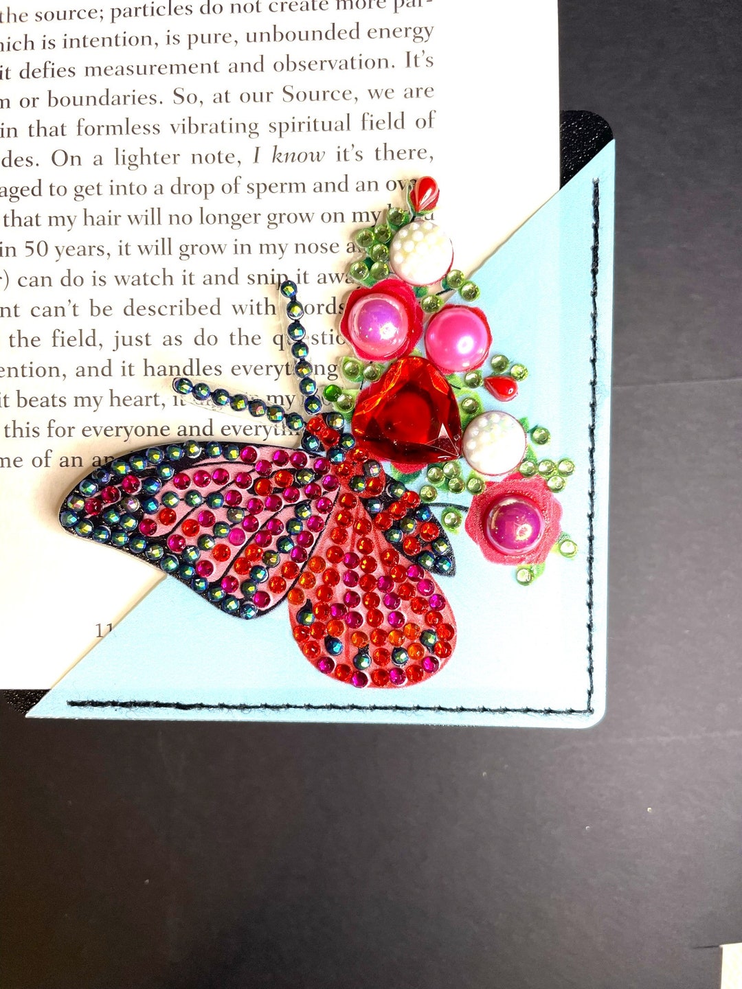 Butterfly Corner Book Marks, With Rhinestones, Bling, Mosaic Print ...