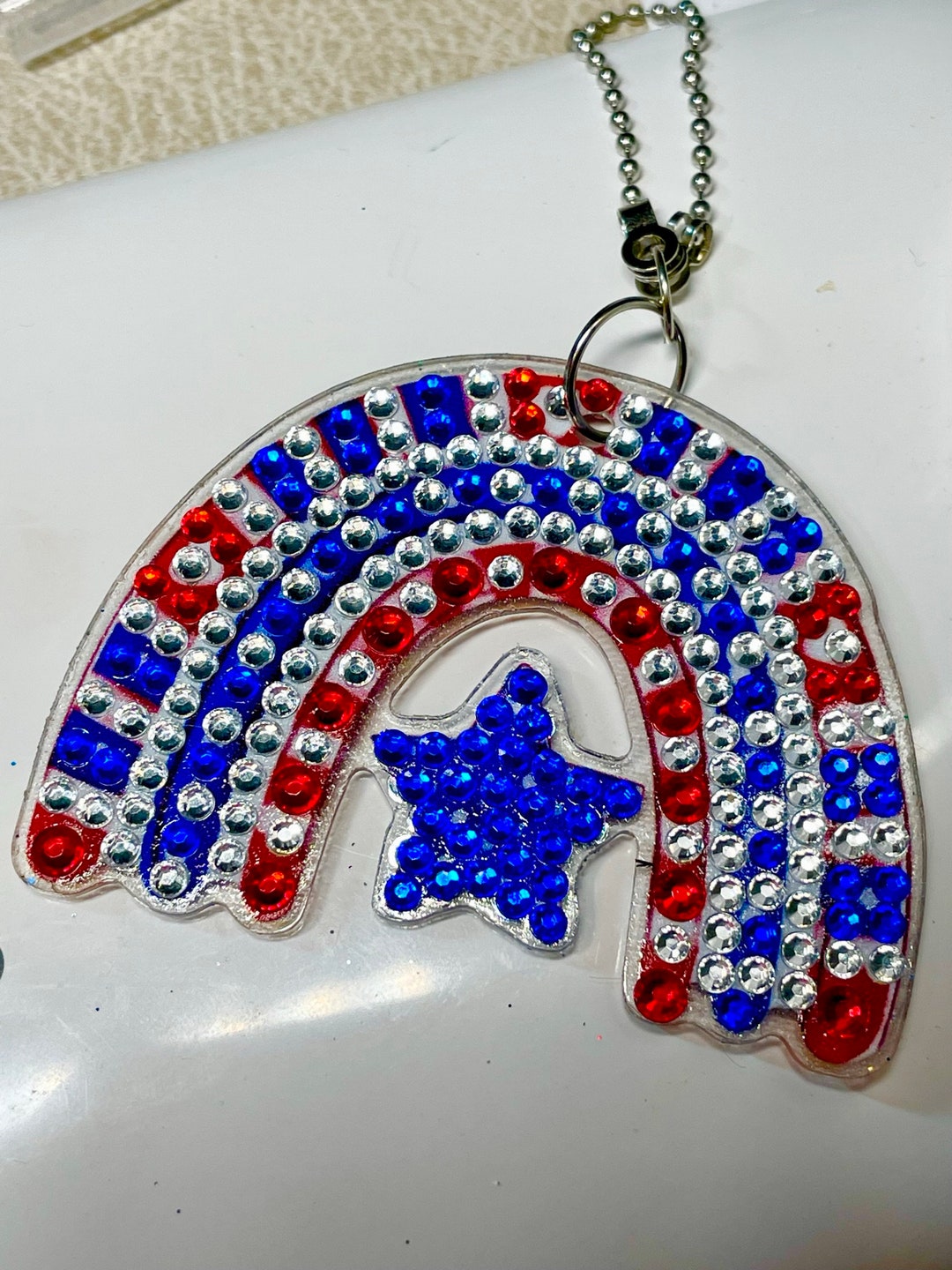 America Themed, USA Key Chains, Backpack Charm, Car or Truck Rearview ...