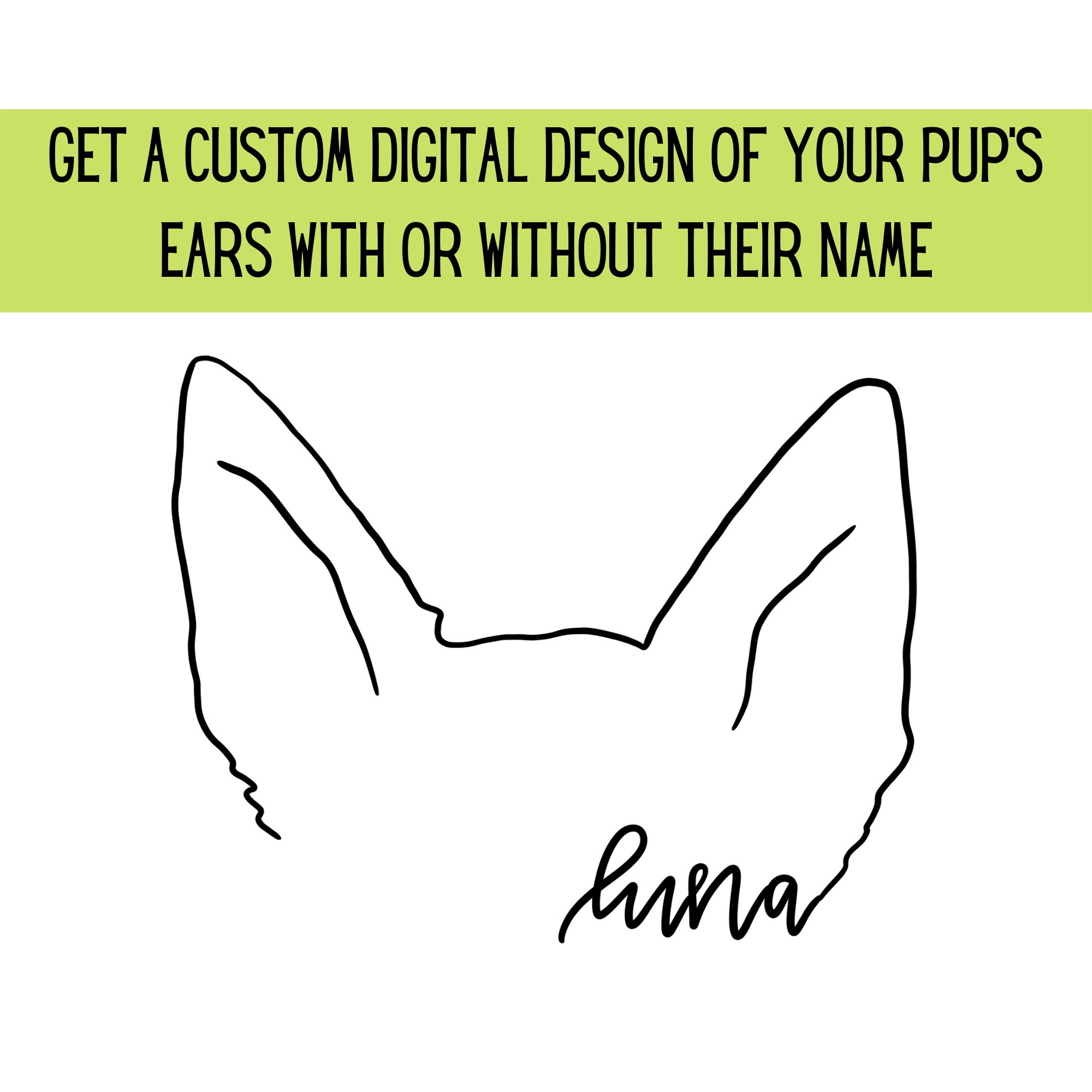 Custom Dog Ear Line Art PNG, SVG - Etsy