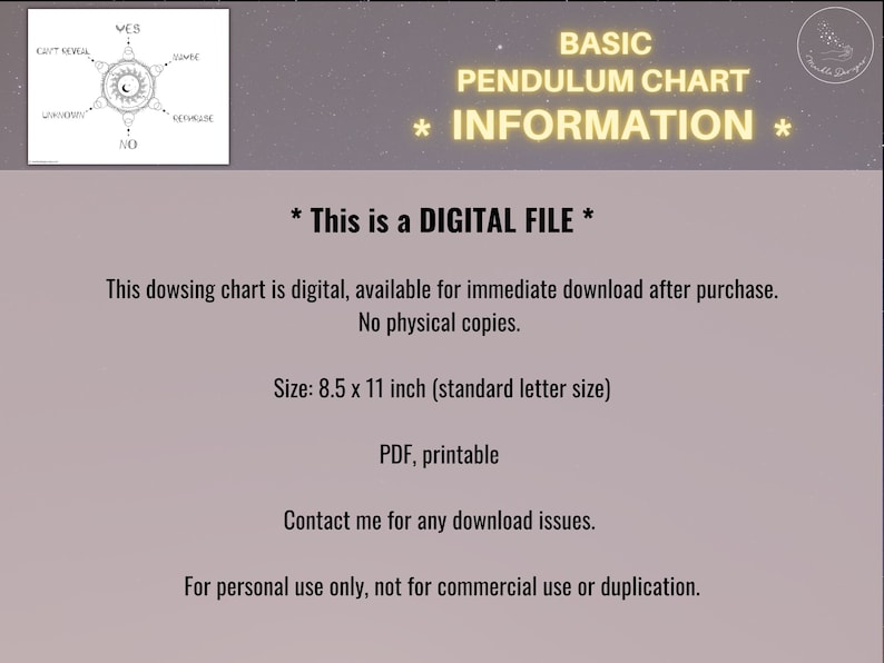 Basic Pendulum Chart, Yes/no Dowsing Chart, Answer PENDULUM CHART ...