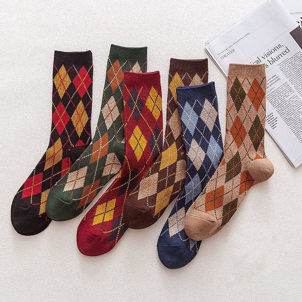 Argyle Socks - Etsy