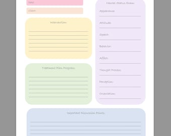 Printable PDF Therapist Progress Note MFT Therapy Planner Insert ...