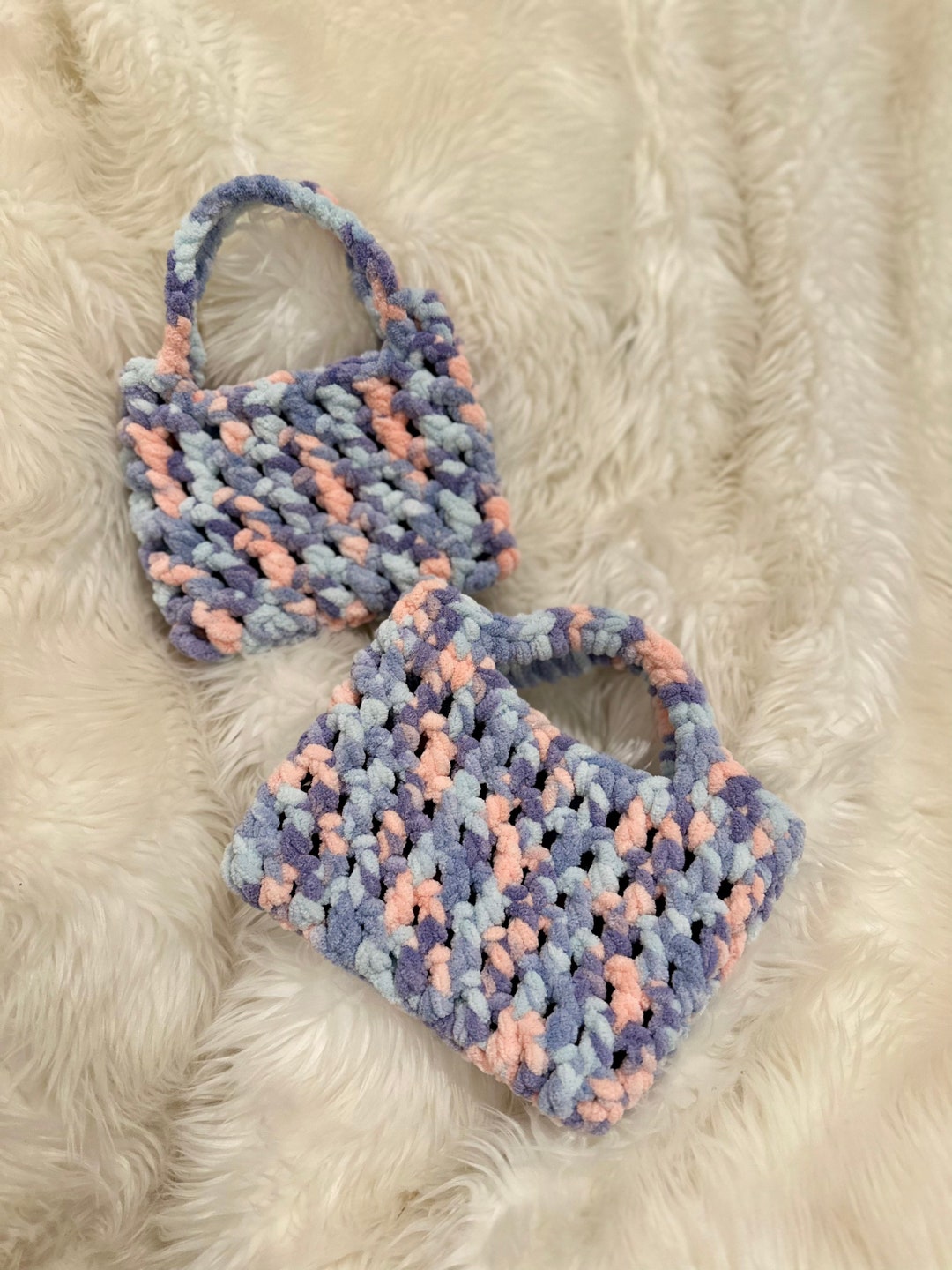 Mini Crochet Handbag, Handmade Bag, Crochet Mini Tote Bag - Etsy