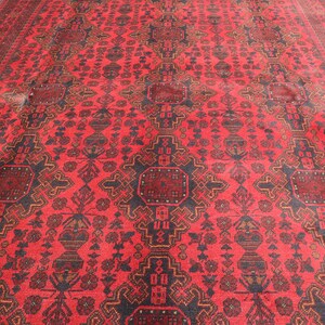 Turkmen Red Carpet 7x10, Afghan Bukhara Rug, Turkmen Handmade Wool Rug ...