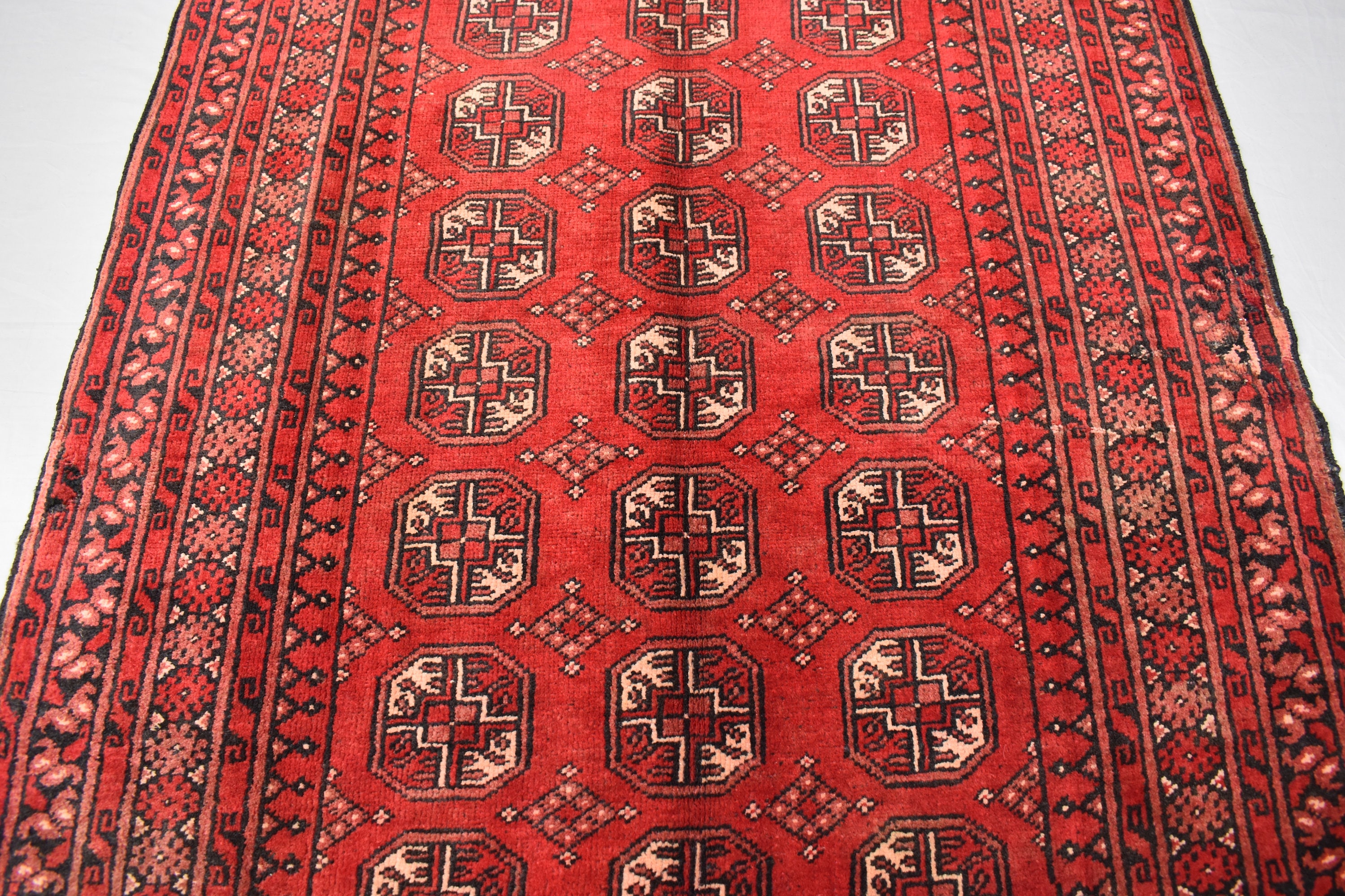 5.9 X 3.7 Ft Antique Faded Turkmen Tekke Rug Red Afghan - Etsy