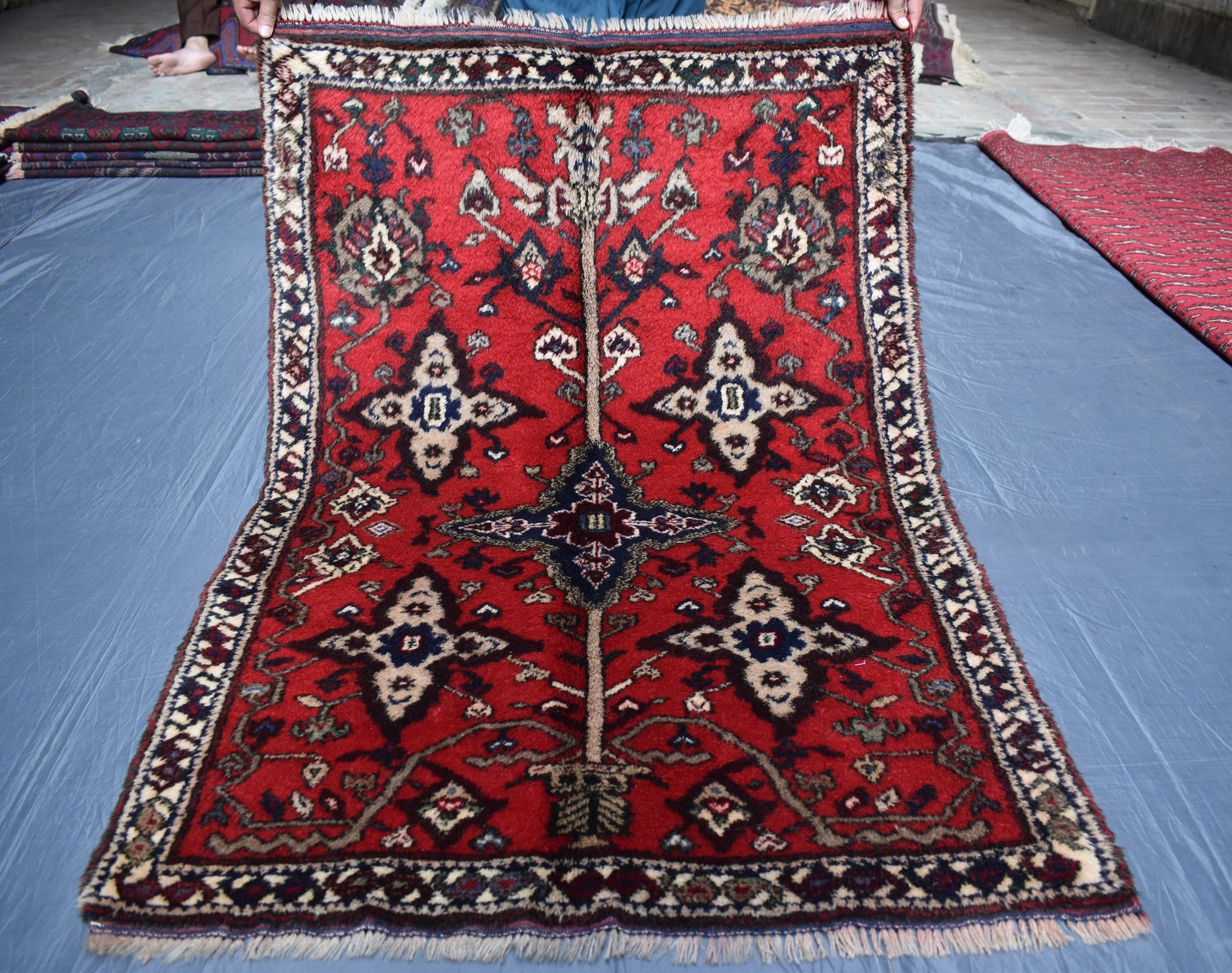 Vintage 3x5 Ft Afghan Balochi Area Rug Navy Blue Tribal - Etsy