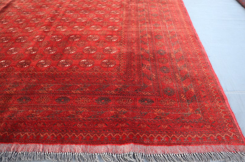 Ersari Turkmen Rug 6.8x9.2 Ft Afghan Hand Knotted Rug Bukhara Oriental ...