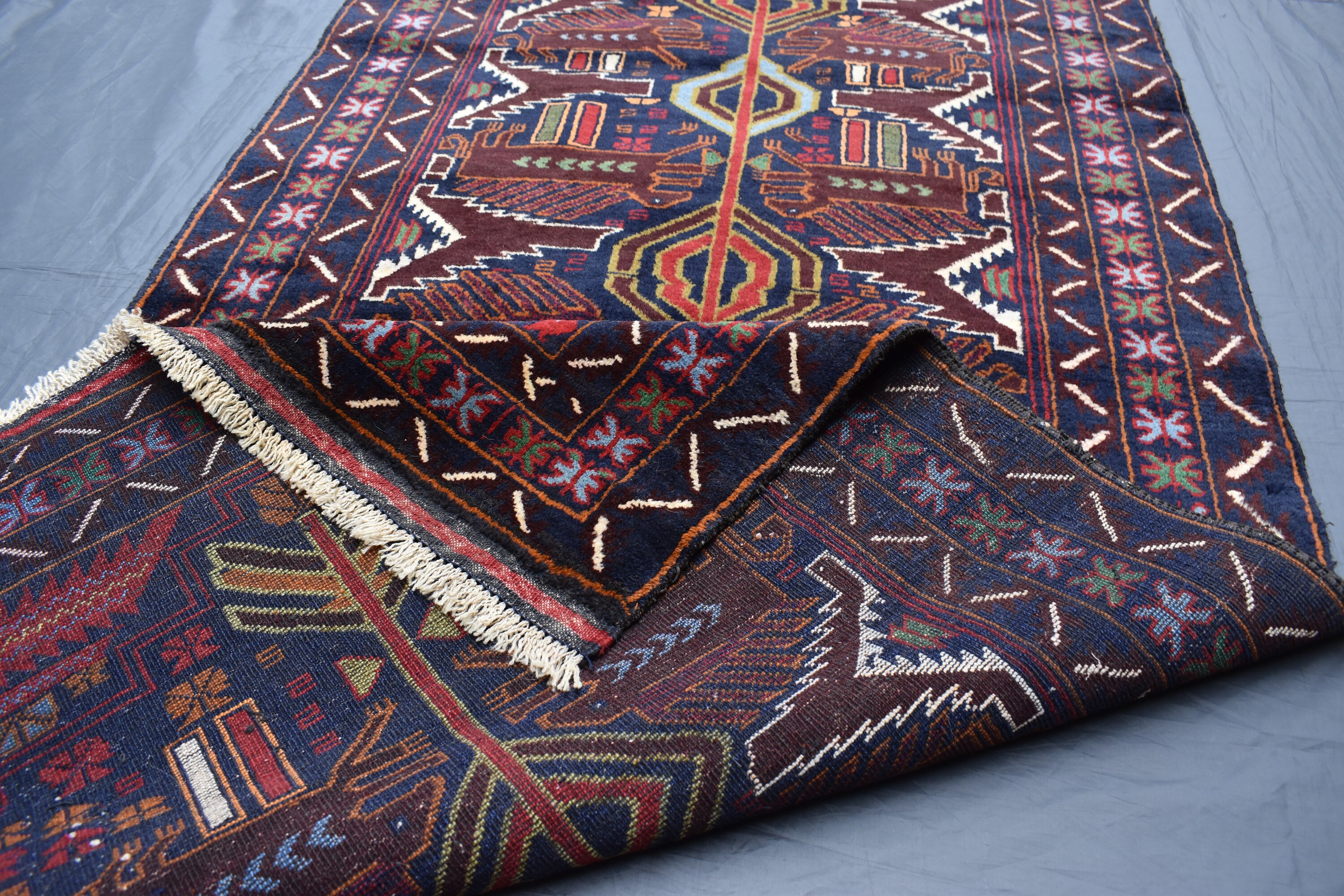 4x7 Ft Vintage Pictorial Rug Afghan Handmade Fine Quality - Etsy