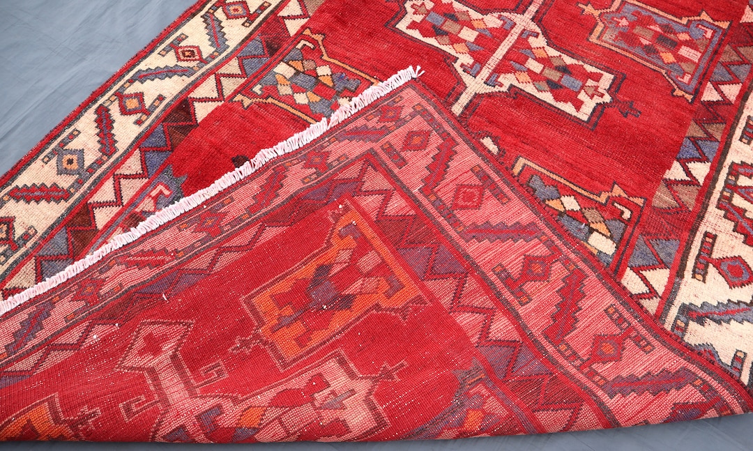 Antique Wide Runner Rug 4x9 Ft Afghan Handmade Vintage Low Pile Rug 100 ...