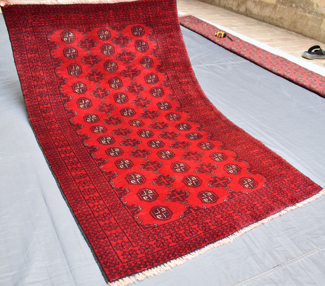 3x5 Ft Gorgeous Mori Gul Pattern Handmade Geometrical Rug Turkmen Hand ...