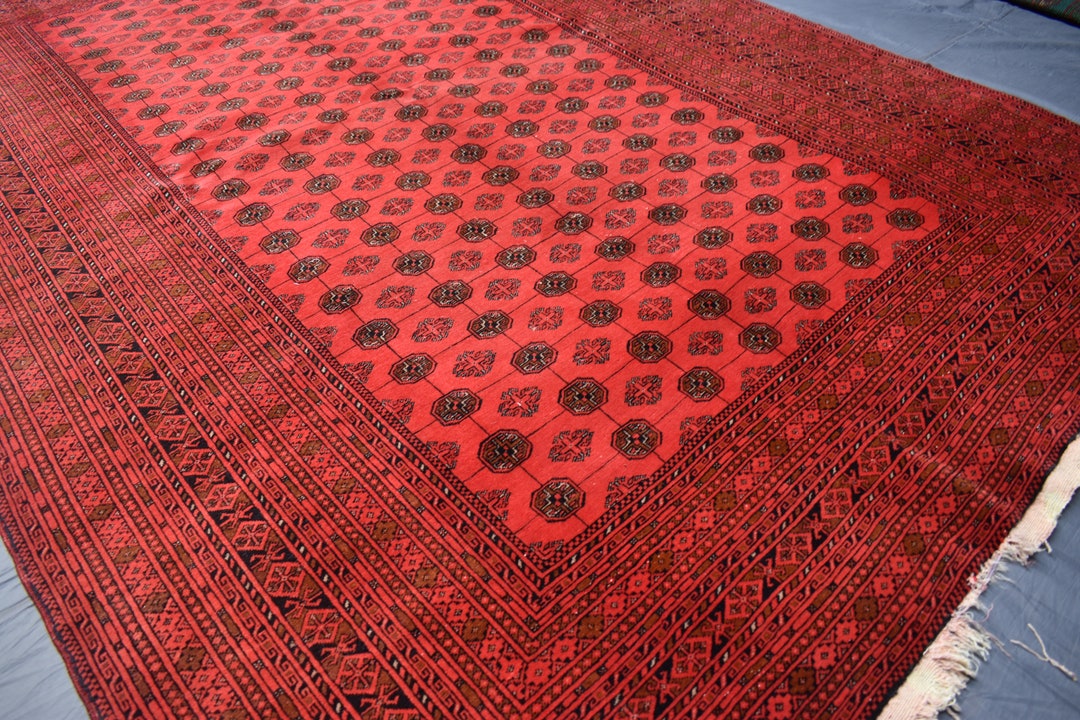 9.6 X 6.8 Ft Afghan Mori Gul Design 9 Feet Vintage Rug Turkmen Pattern ...