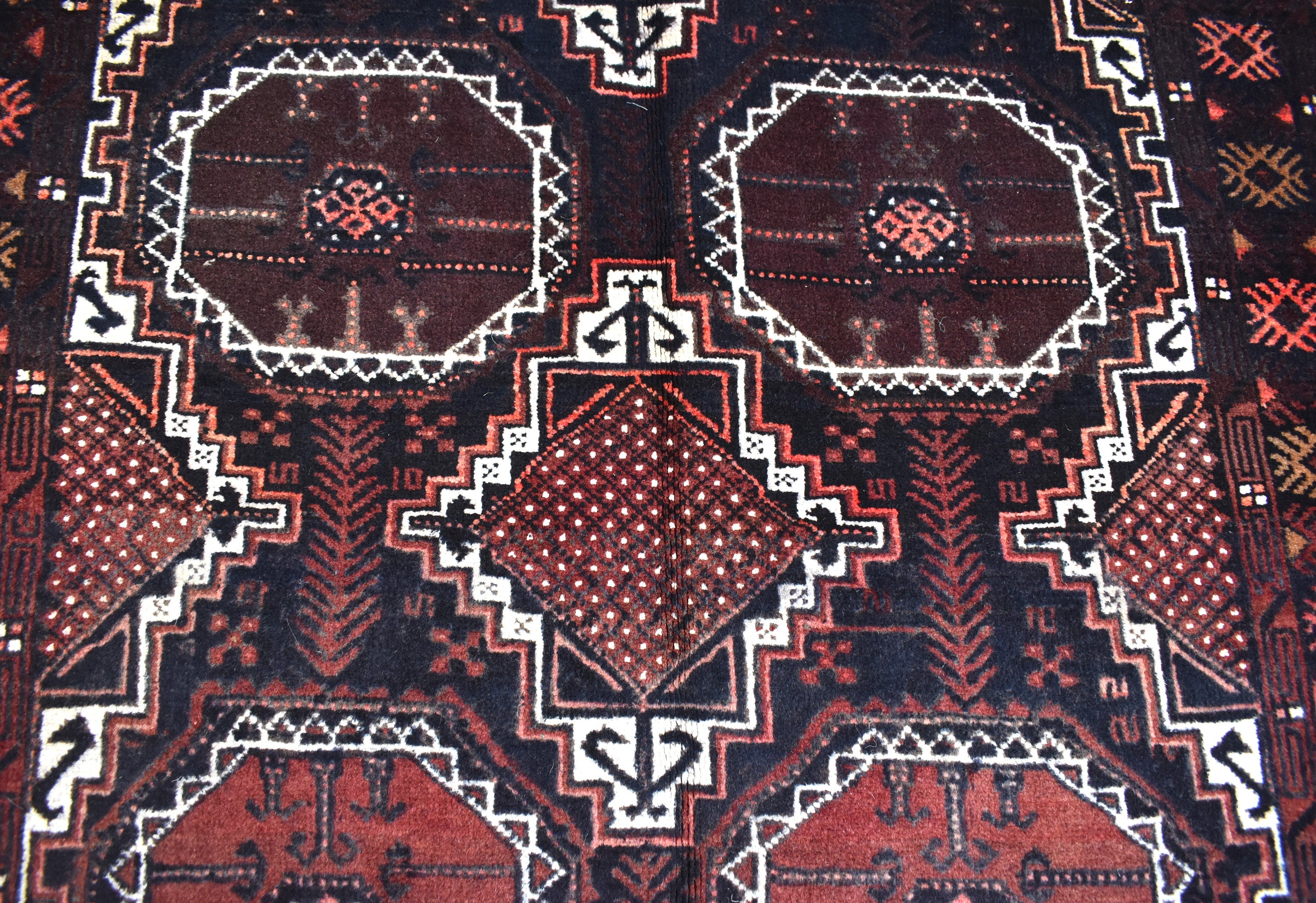 4x7 Ft Vintage Baluch Area Rug Afghan Tribal Antique Balochi Rug Hand ...
