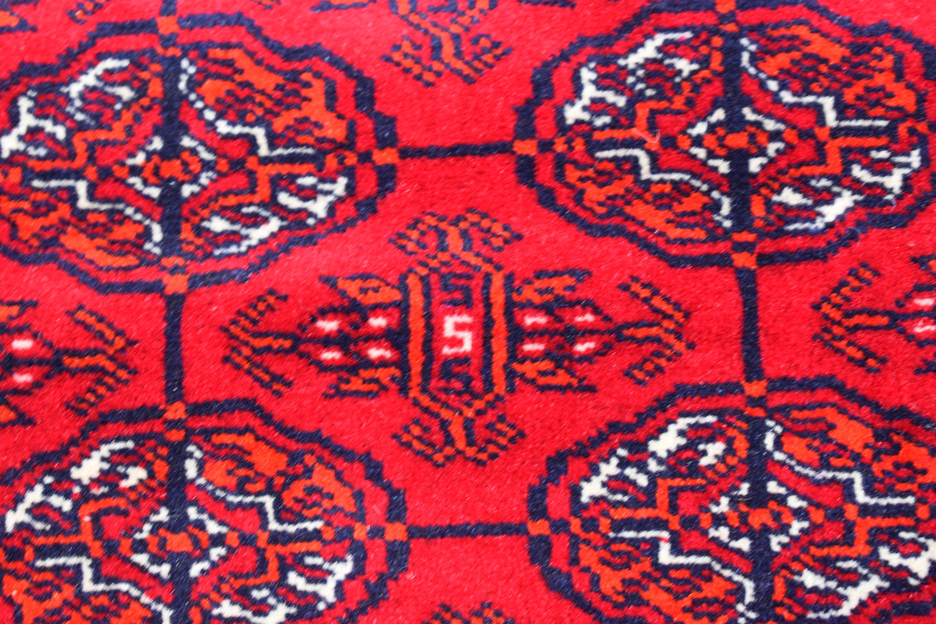 4x6 Ft Red Turkmen Mori Gul Rug/afghan Handmade Fine Quality Wool ...