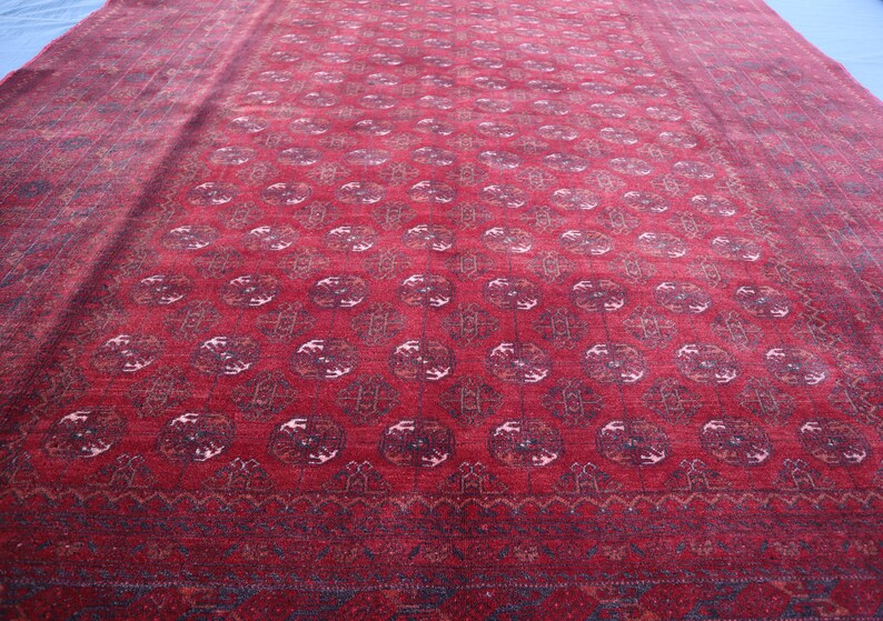 Ersari Turkmen Rug 6.8x9.2 Ft Afghan Hand Knotted Rug Bukhara Oriental ...