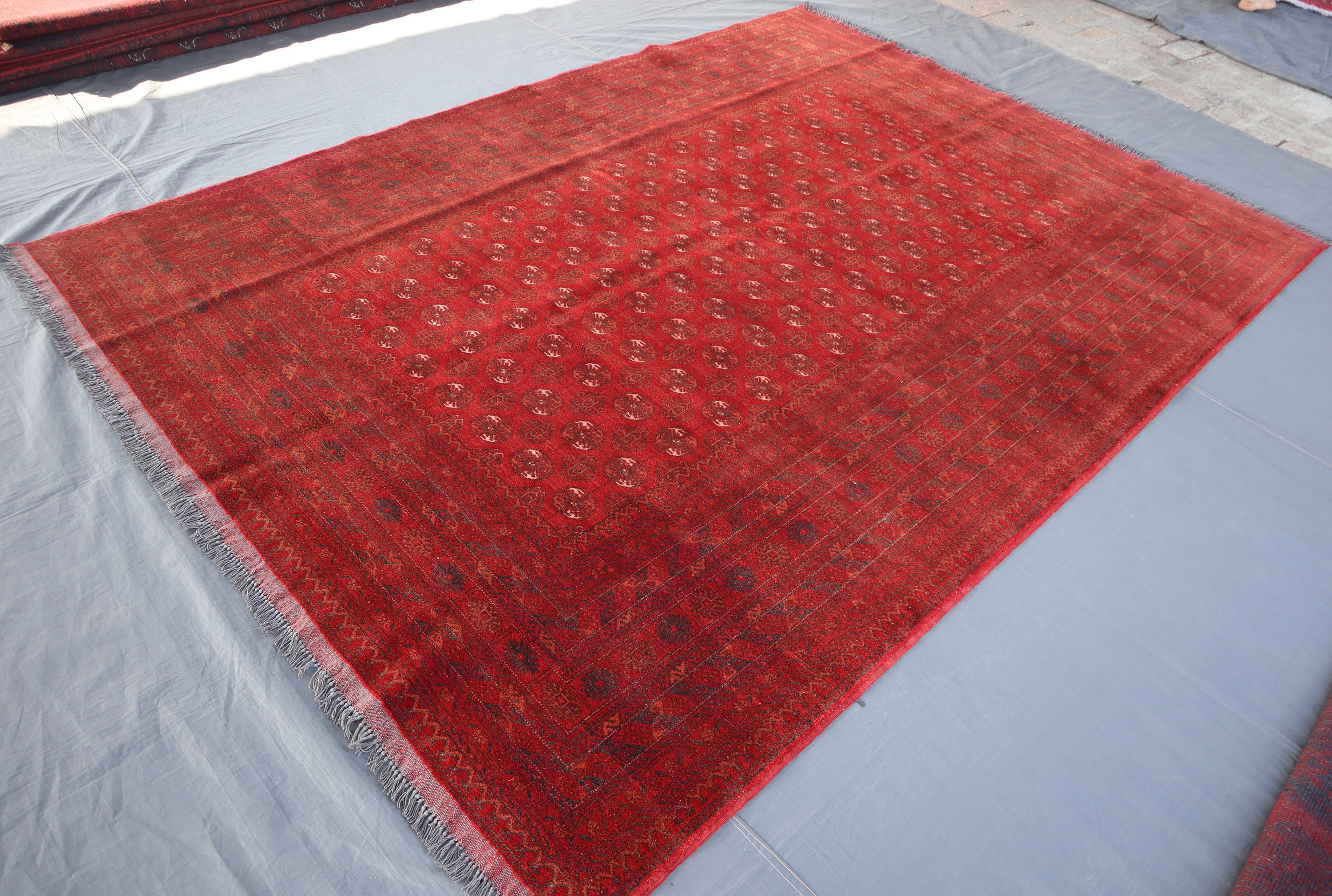 Ersari Turkmen Rug 6.8x9.2 Ft Afghan Hand Knotted Rug Bukhara Oriental ...