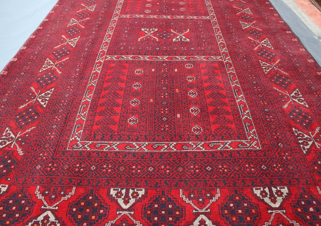 Turkmen Parda Rug 5.1x8.2 Ft Afghan Handmade Wool Area Rug/ Collector's ...