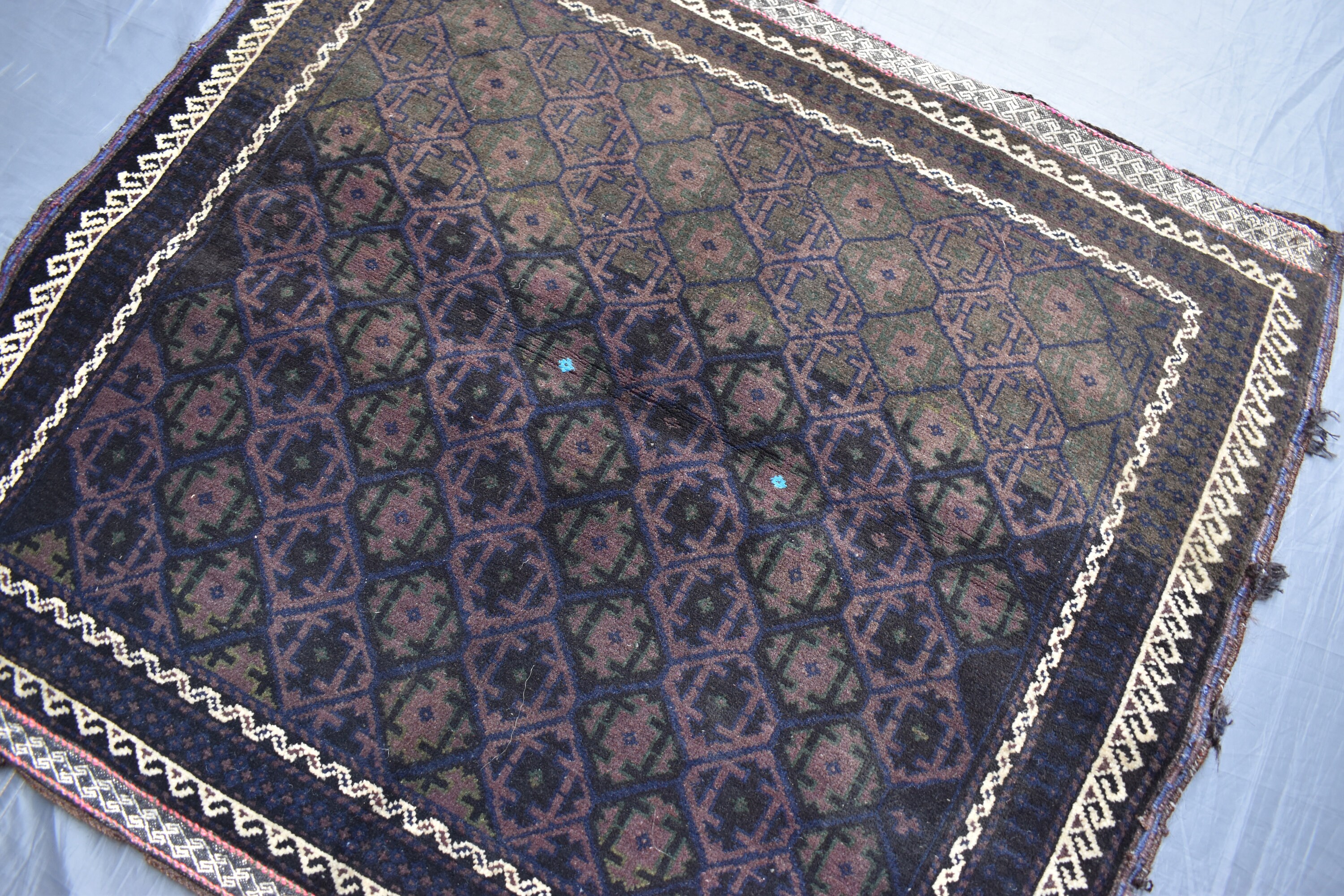 Vintage Square Rug 3x3 Ft Afghan Veg Dye Hand Knotted Wool - Etsy