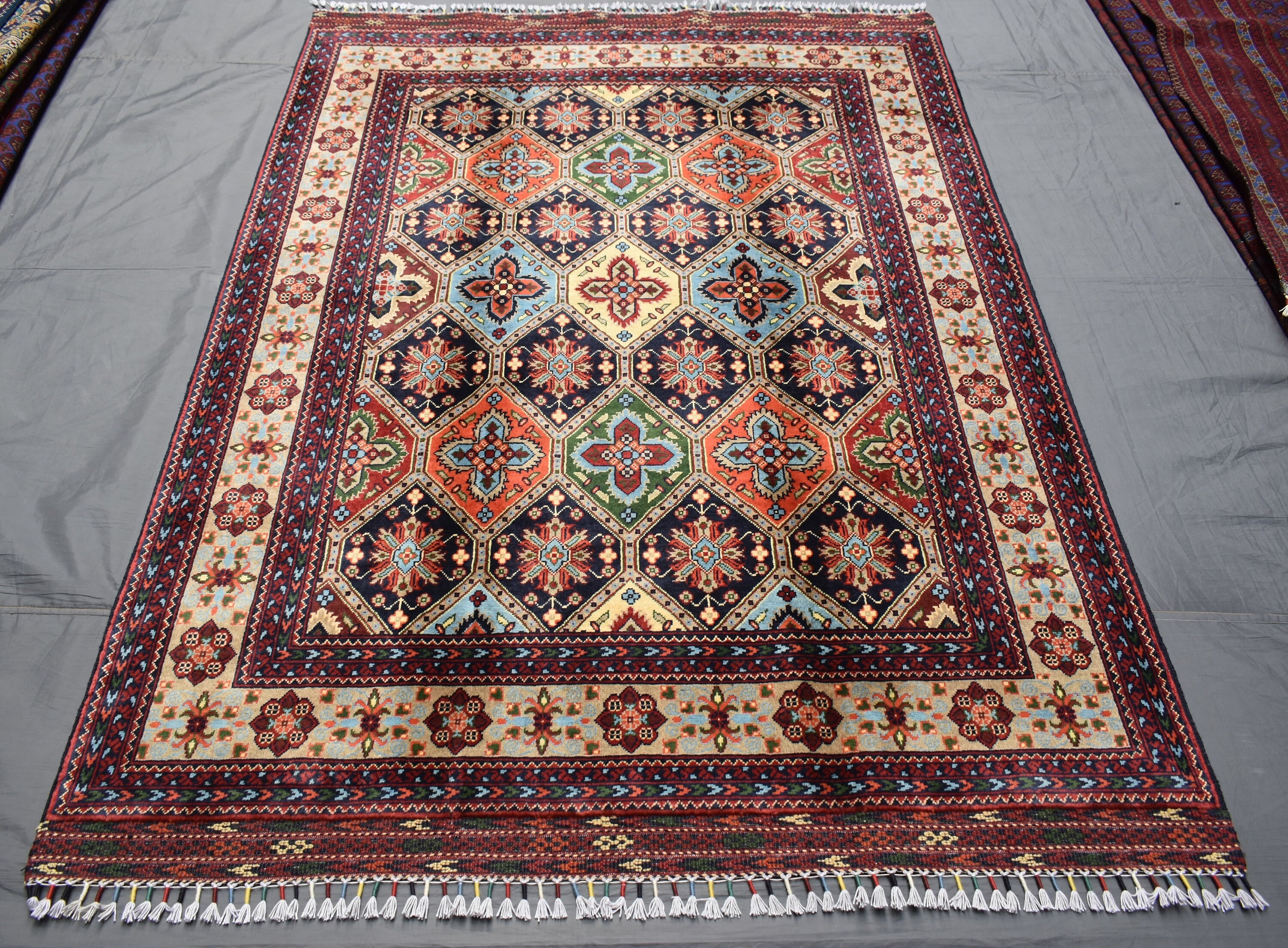 Custom Multi Color Area Rug/ Afghan Hand Knotted Veg Dyes Rug ...