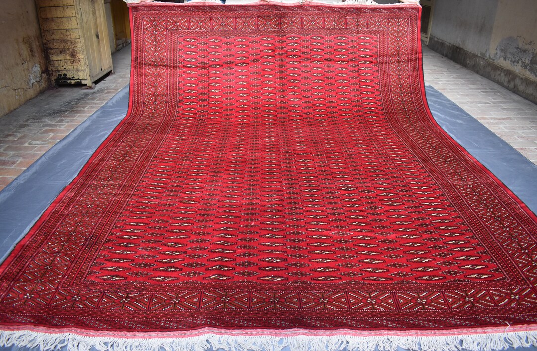 12.6 X 9.9 Ft Large Antique Turkmen Ersari Rug/ Tekke Vintage High Pile ...