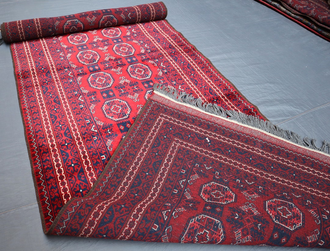 Afghan Runner Rug 10 Ft Runner Rug/ Afghan Handmade Waziri Rug/ Turkmen ...