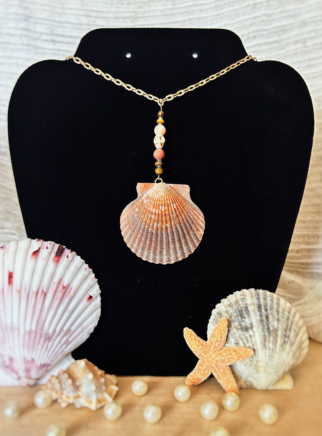The Coral Skull ~ Steinhatchee Scallop Shell Necklace - Etsy