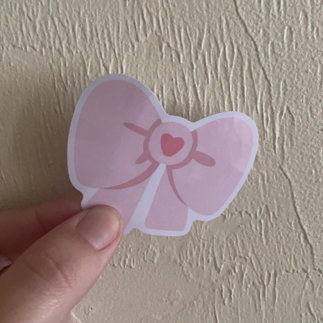 Pink Heart Ribbon Sticker // for Laptop or Water Bottle or Journal ...