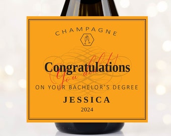 Custom Graduation Champagne Label Class of 2024 Personalized Gift ...