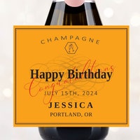 Editable Champagne Bottle Label Template | Edit in Canva, Printable ...