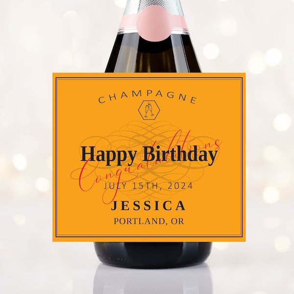 Champagne Labels - Etsy
